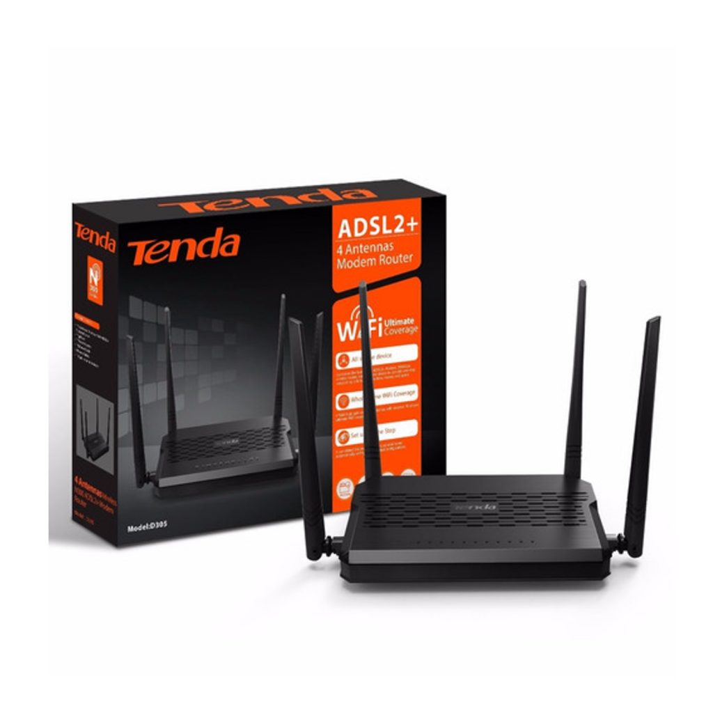 Modem Router Adsl2+ Inalámbrico 4 Antenas 300mbps Tenda. - Tiendita ...